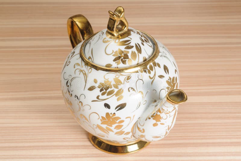 Fancy Gold Decorated Teapot Stock Image - Image of container, coffee ...