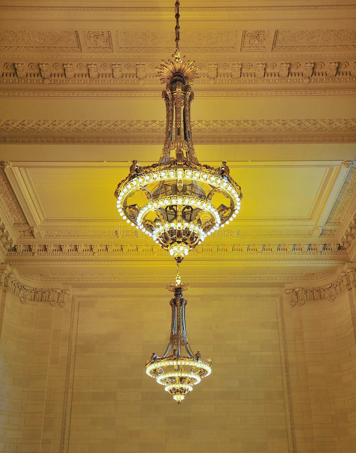 Fancy golden chandeliers stock photo. Image of amazing - 20251002