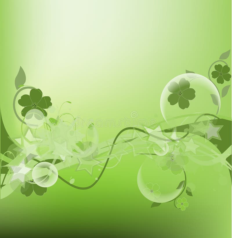 Fancy green floral design stock vector. Illustration of silhouette ...