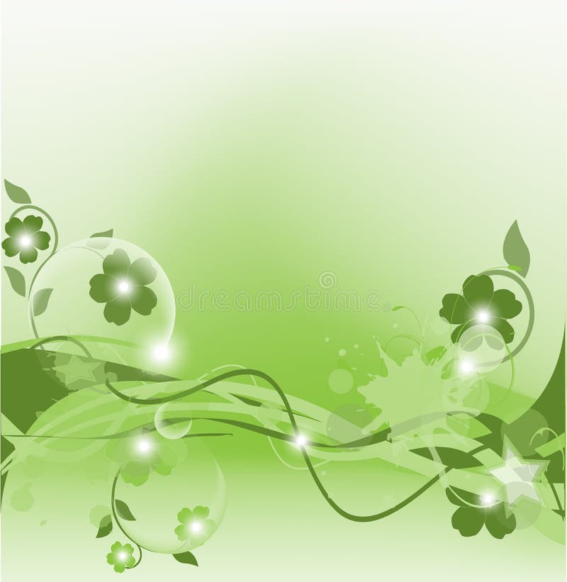 Fancy green floral design stock illustration. Illustration of cycle ...