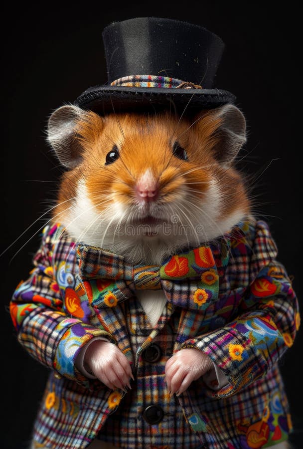 Fancy Hamster is Dressed in Suit and Top Hat Stock Photo - Image of ...