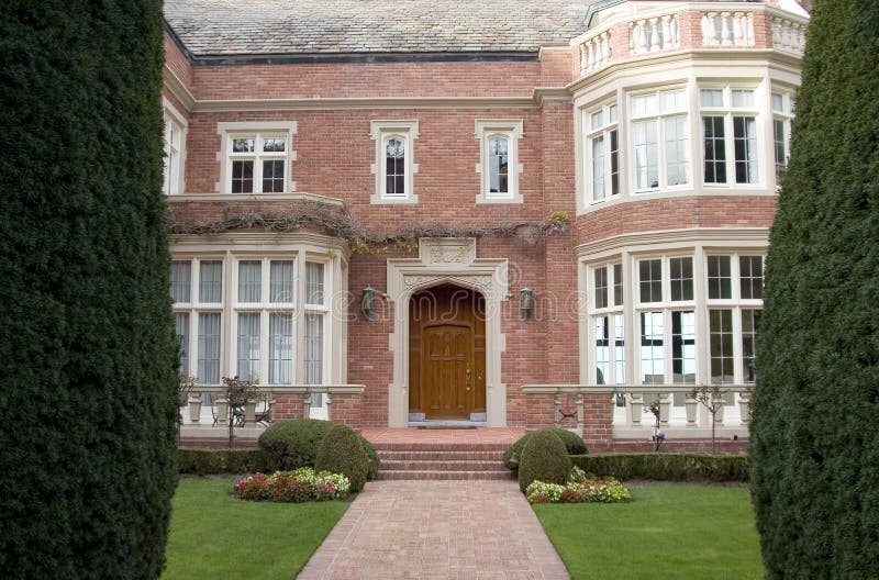 Fancy House 1 stock photo. Image of lawn, front, courtyard - 806764