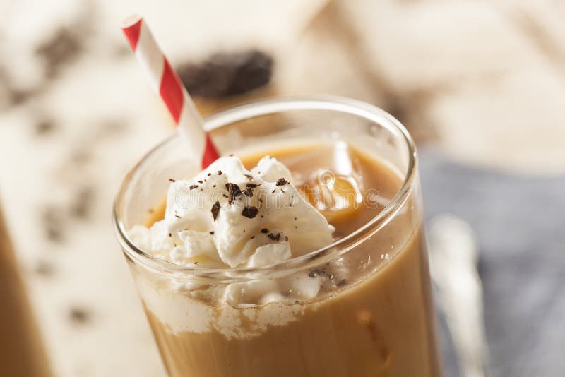 Fancy Iced Coffee with Cream Stock Image - Image of foam, refreshment ...