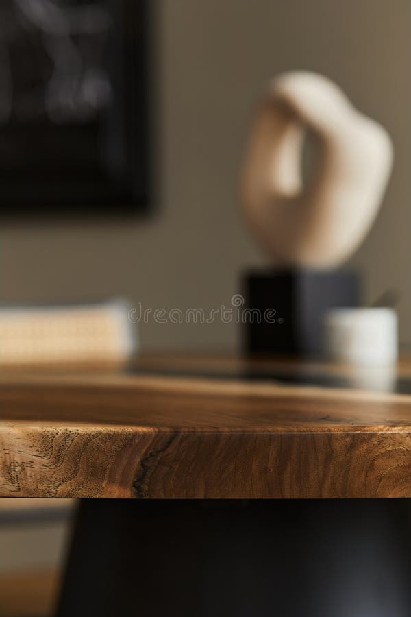 Fancy Interior of Dining Room with Design Table. Close Up. Details ...