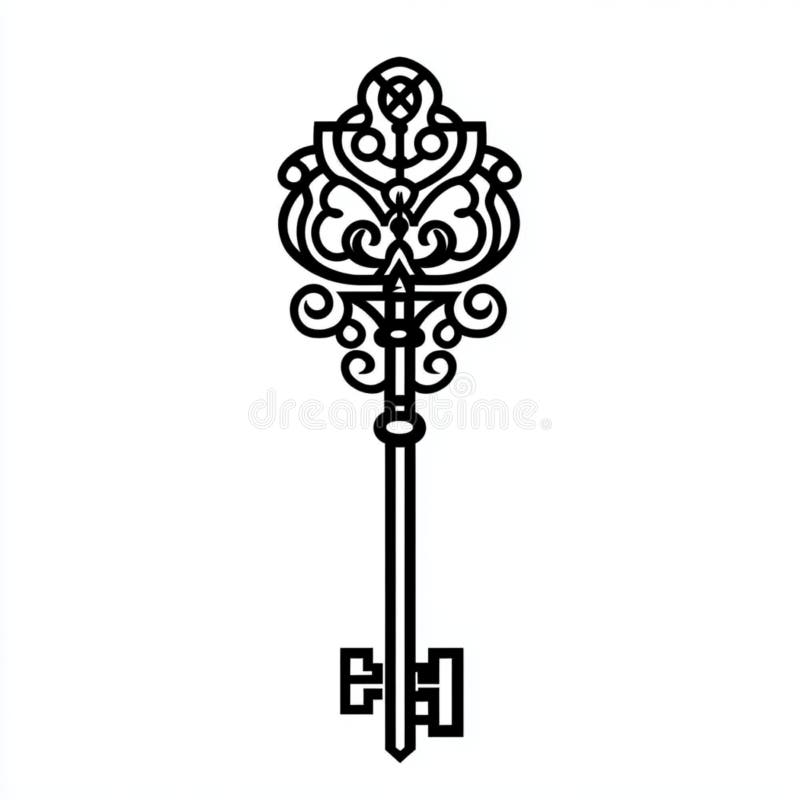 Fancy Key Icon stock illustration. Illustration of safety - 357268512