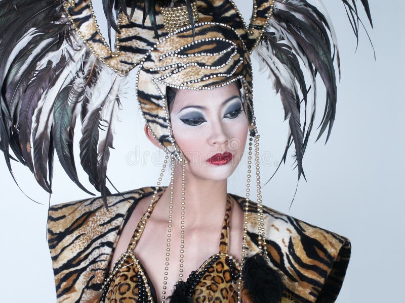 Fancy lady tiger leather stock image. Image of girl, asian - 3747089