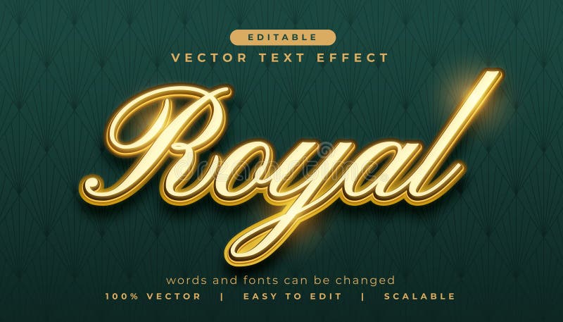 Fancy Lettering Golden Royal Text Effect Editable Template Stock ...