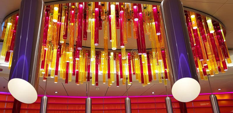 Fancy Lights Formed by Multi-colored Tubes. Contemporary Interior ...