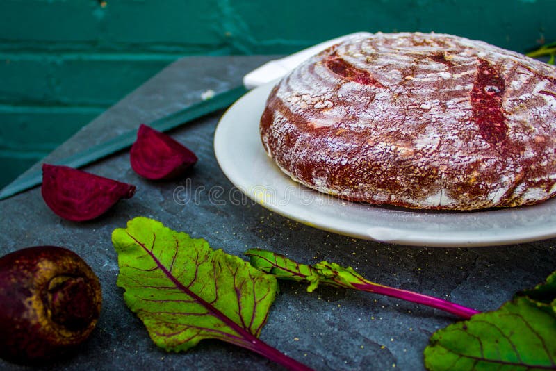 Fancy loaf of beet bread stock image. Image of loaf - 107261499