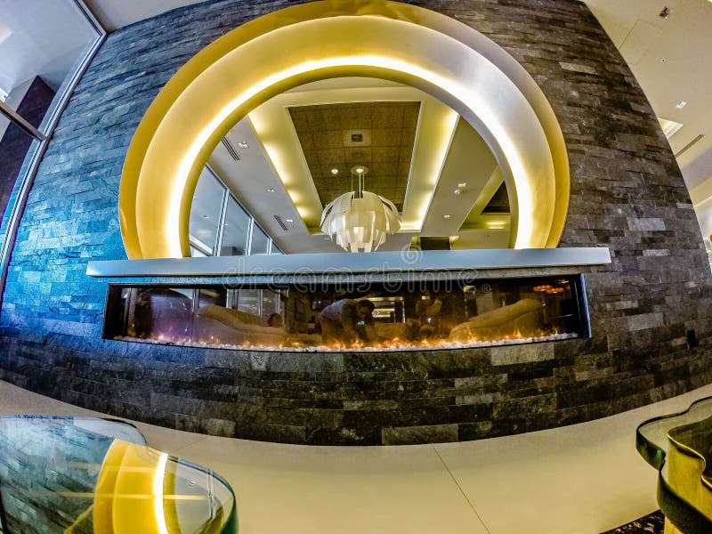 Fancy Luxurious Hotel Lobby in a Big City Editorial Photography - Image ...