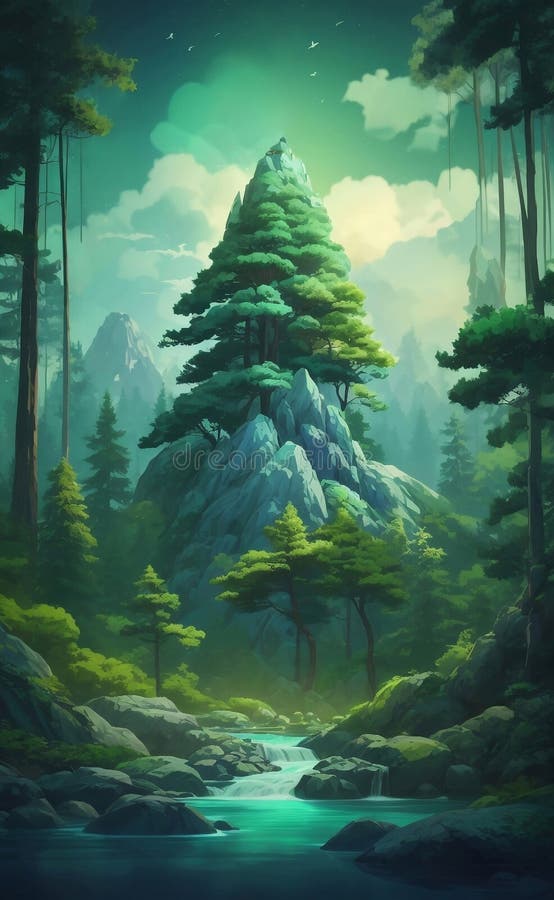 A Fancy Magical Beautiful Nature, Generative AI Illustration Stock ...