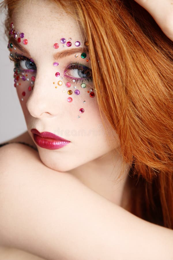 Fancy makeup stock photo. Image of woman, sensual, strasses - 9522918