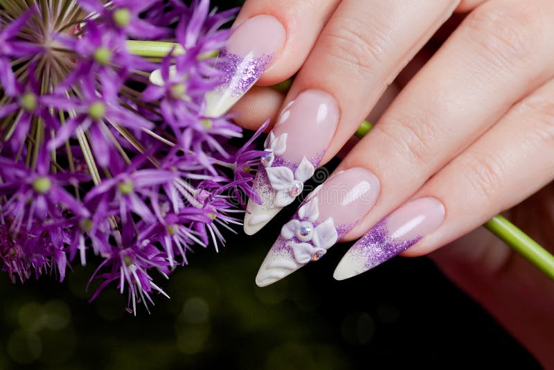 Fancy manicure stock image. Image of purple, elegance - 26316423