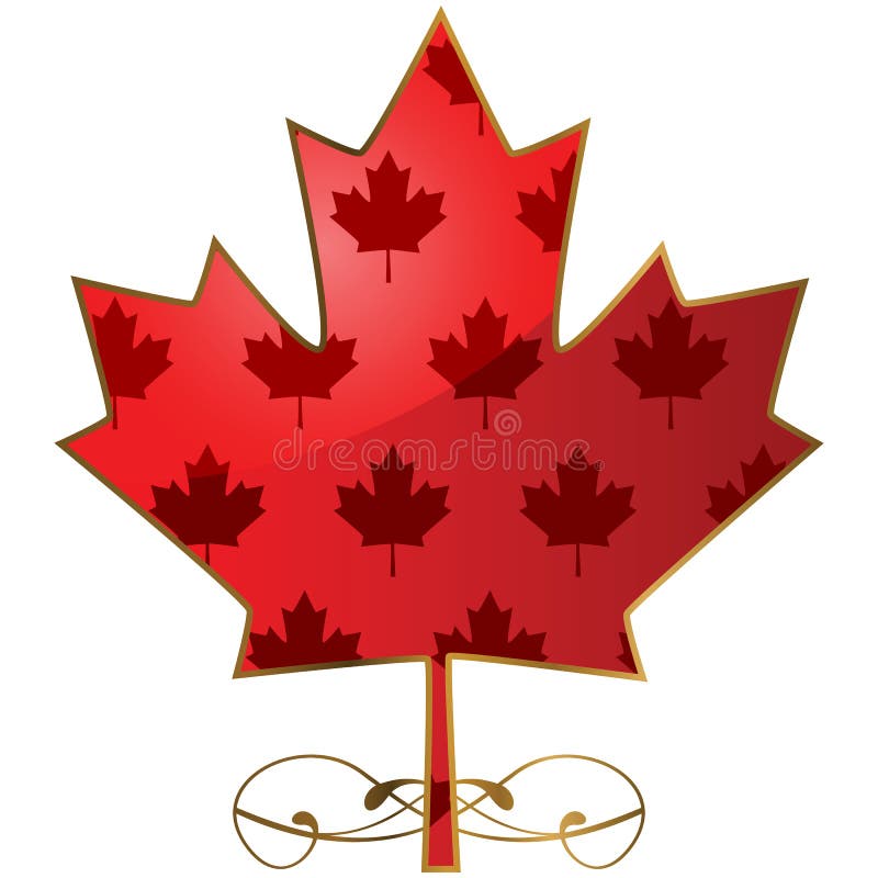 Fancy maple leaf stock vector. Illustration of graphic - 39567430