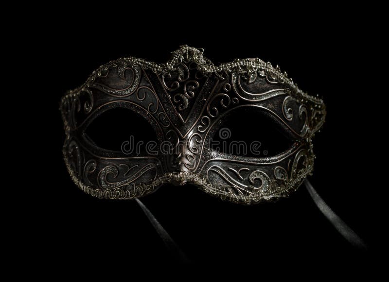 Carnival Mask Isolated on Black Stock Photo - Image of fest, accessory ...