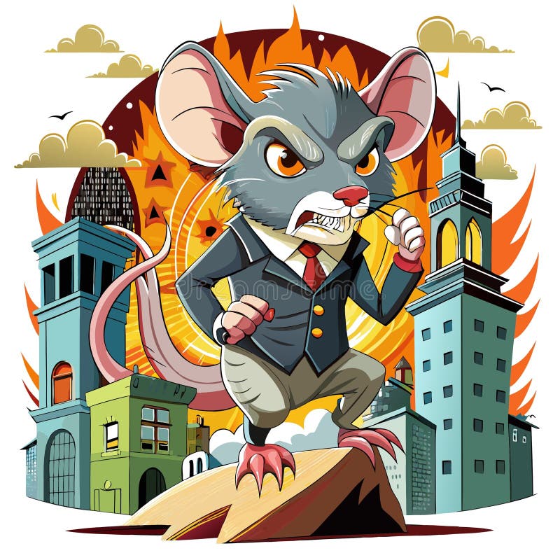 Fancy Mouse Threatening Angry City Vector Stock Illustration ...
