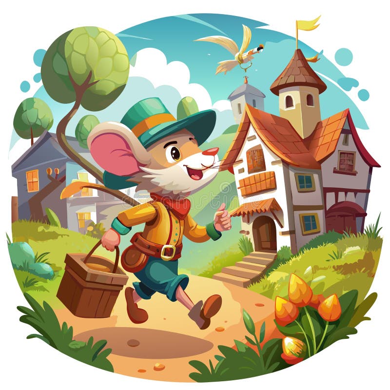 Fancy Mouse Useful Runs Village Vector Stock Illustration ...