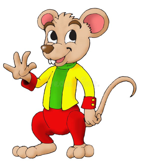 Fancy Mouse waving it hand stock illustration. Illustration of whiskers ...