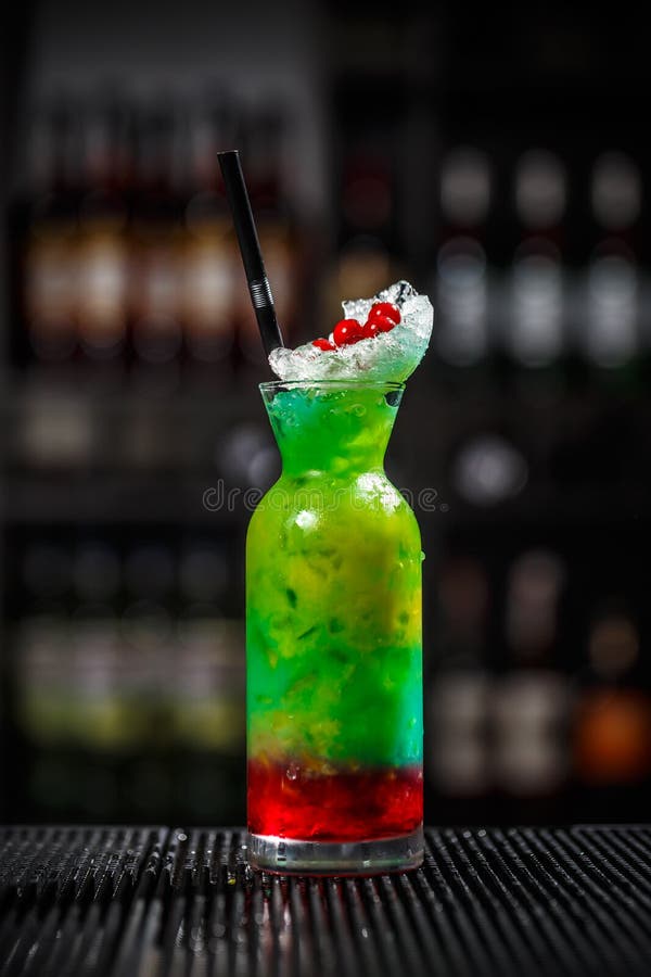 Fancy Multicolored Cocktail Stock Photo - Image of refreshment, drink ...