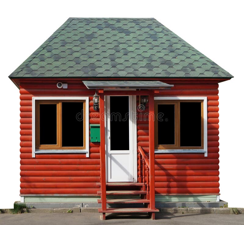 A Fancy New Rustic Barn Shed Made of Red Wooden Logs Stock Photo ...