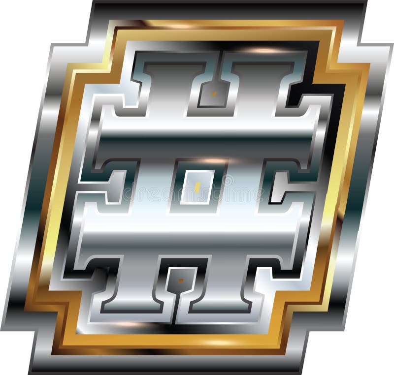 Fancy Number symbol stock vector. Illustration of golden - 100614555