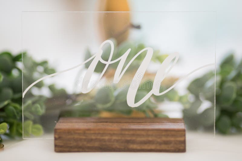 Fancy One Table Number stock image. Image of cursive - 118267923