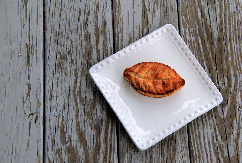 Fancy Pastry with Cream Filling on Plate Stock Image - Image of ...