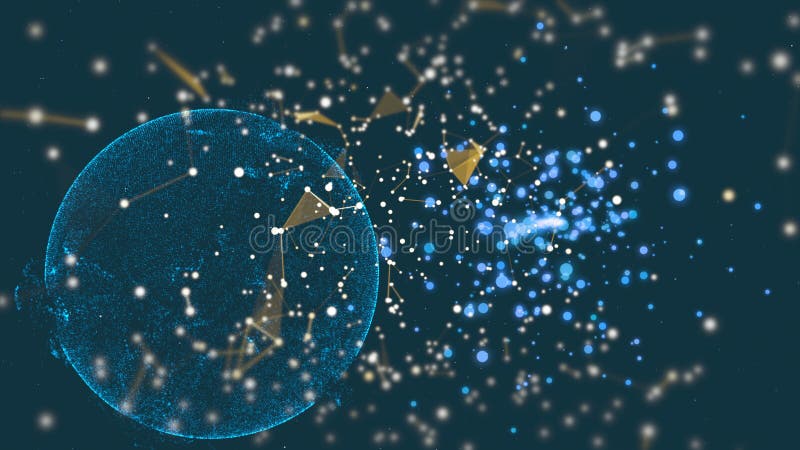 Fancy Pattern with Polygonal Globe in a Ring among Floating Bokeh ...