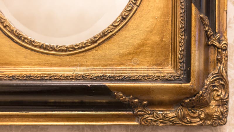 Fancy Patterns on the Frame of an Old Mirror Stock Photo - Image of ...