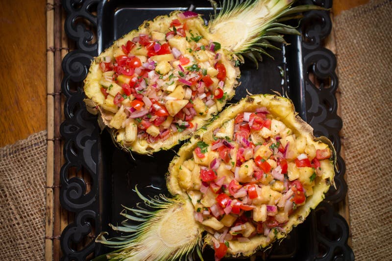 Fancy Pineapple Salsa stock photo. Image of dish, lime - 75094788