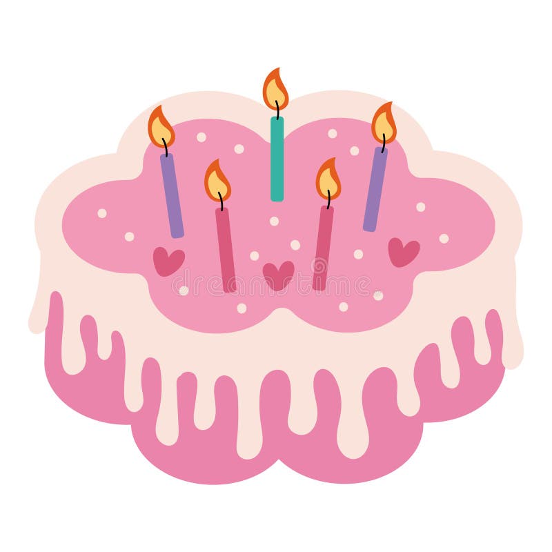 Fancy Pink Cake Icon stock vector. Illustration of treat - 359283009