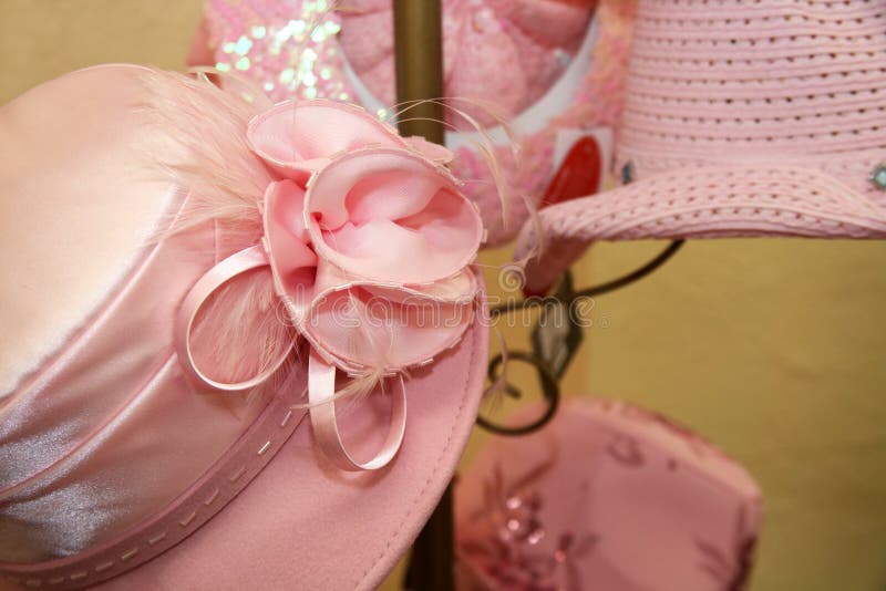 Fancy pink hats stock image. Image of metal, color, material - 5995555