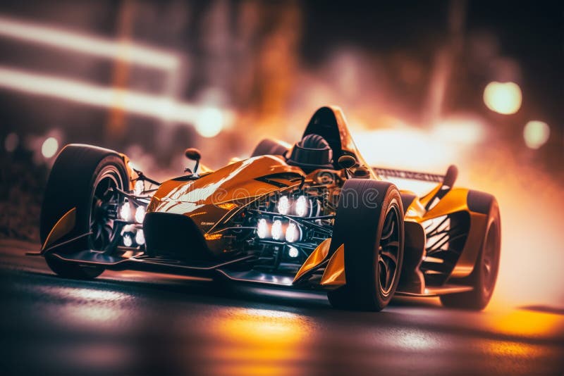 Fancy Race Car Driving Down an Asphalt Road Stock Illustration ...