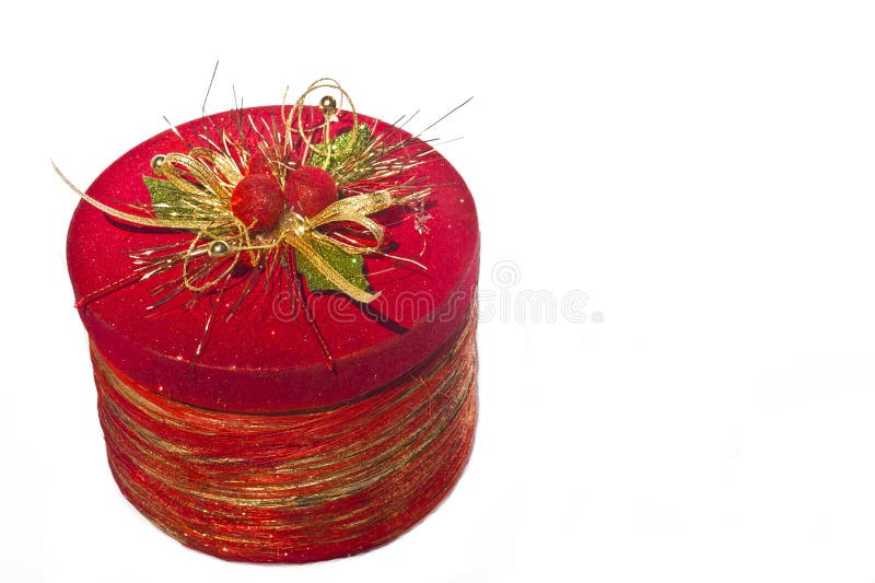 Fancy, Round, Christmas Box Stock Image - Image of christmas, gold ...