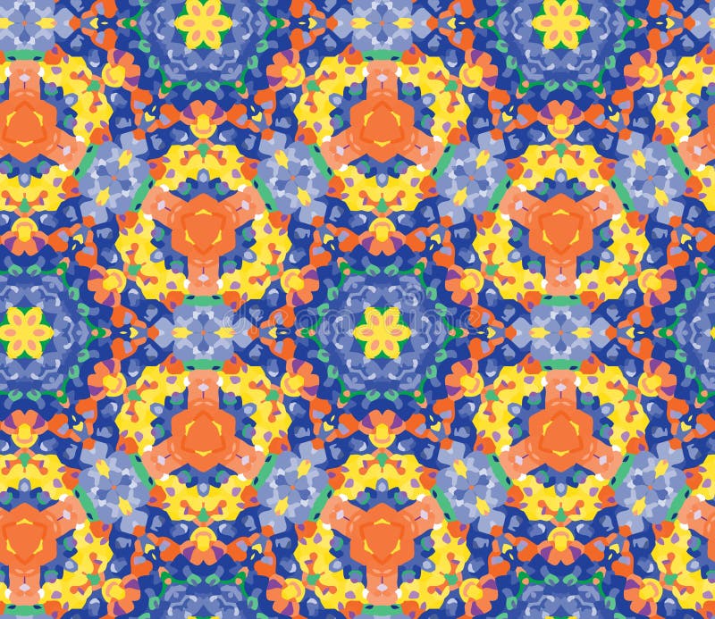 Fancy Seamless Pattern with Beautiful Decoration of Different Colors ...