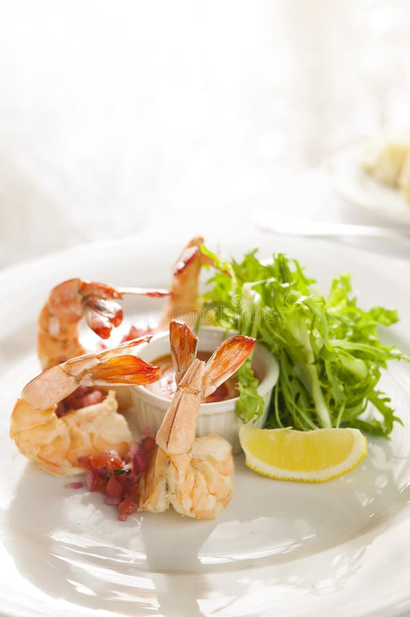 Fancy Shrimp Cocktail Appetizer. Stock Image - Image of table, indoors ...