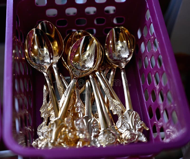 Fancy Silver Spoons stock image. Image of dessert, teaspoon - 167995123