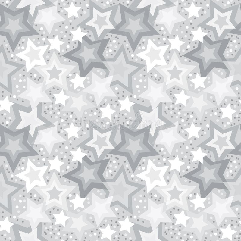 Fancy Silver Stars Repeating Pattern Stock Illustration - Illustration ...