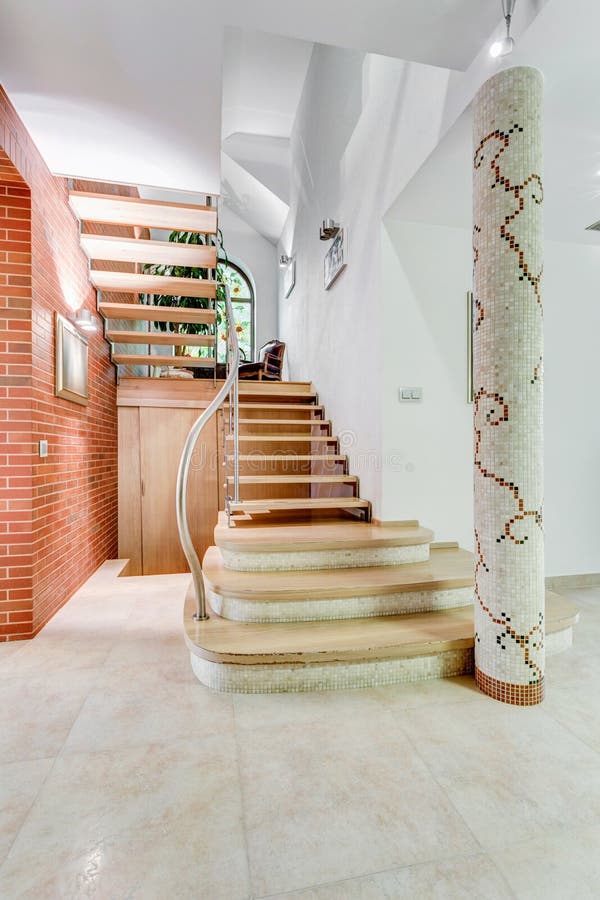 Fancy Stairs in Flashy House Stock Photo - Image of luxurious, modern ...
