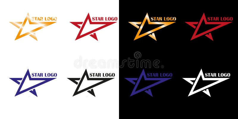 Fancy Star Logo with Various Color Stock Vector - Illustration of ...