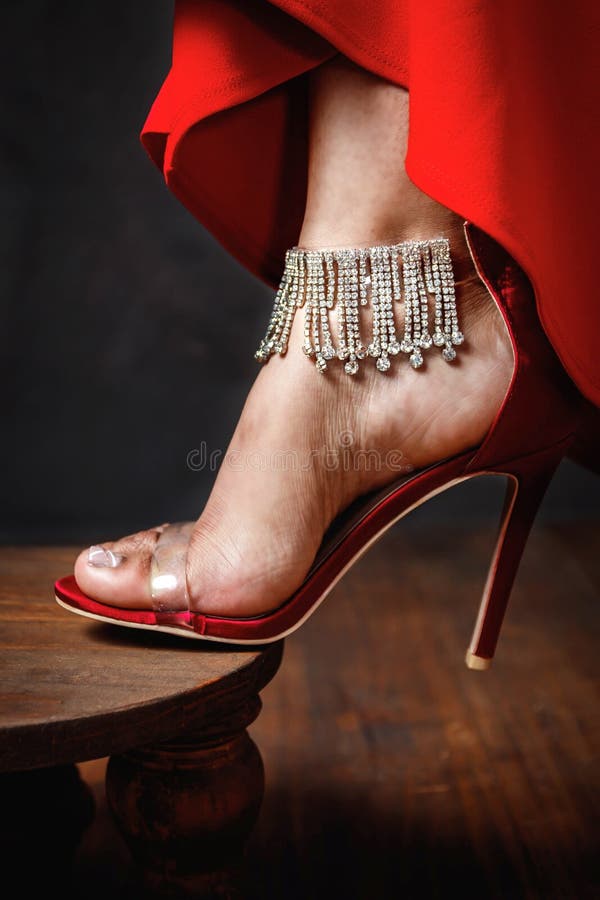 Fancy Stilleto Shoe on a Female& X27;s Foot Stock Image - Image of ...
