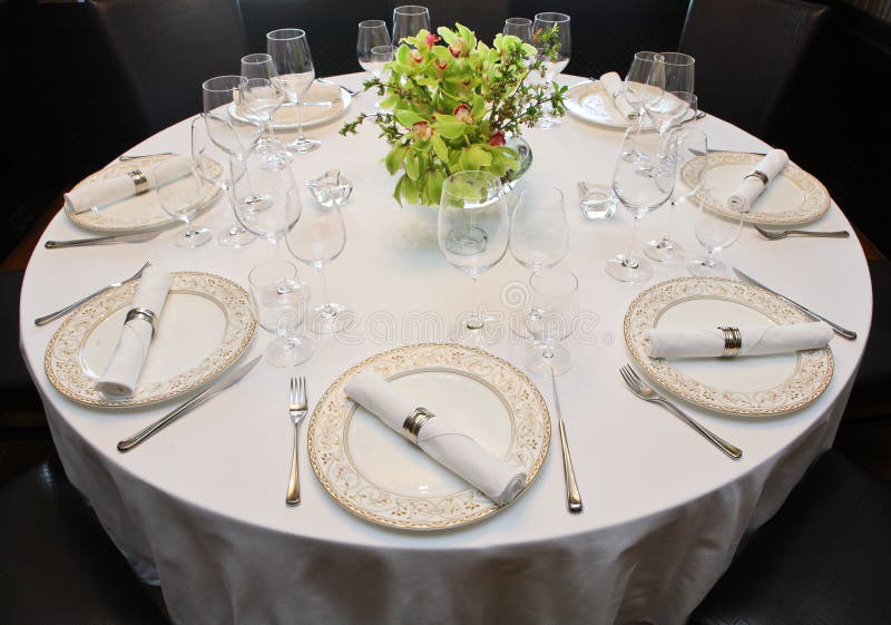 Fancy Table Set for a Dinner Stock Image - Image of cater, catering ...