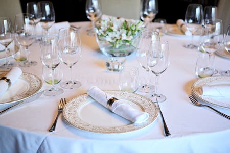 Fancy Table Set for a Dinner Stock Photo - Image of restaurant ...