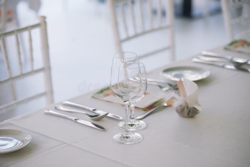 Fancy Table Set for a Wedding Dinner Stock Photo - Image of catering ...