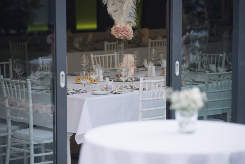 Fancy Table Set for a Wedding Dinner Stock Image - Image of cutlery ...