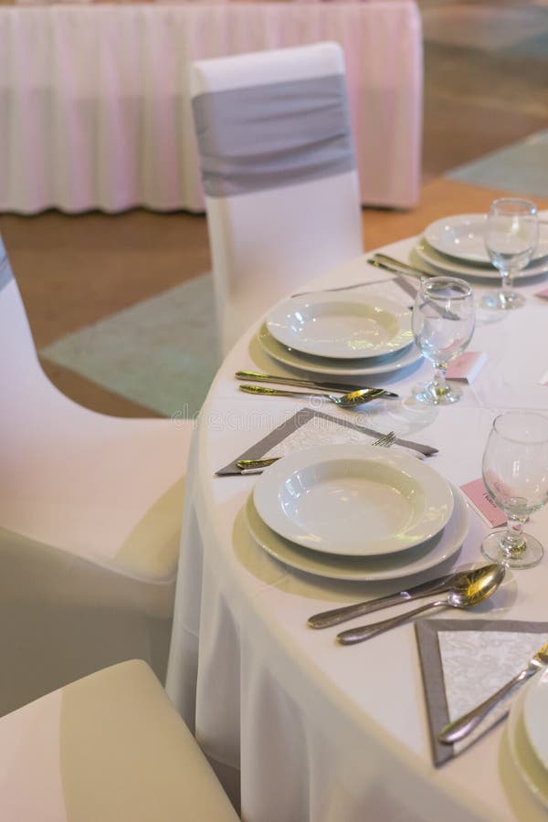 Fancy Table Set for a Wedding Dinner Stock Image - Image of marriage ...