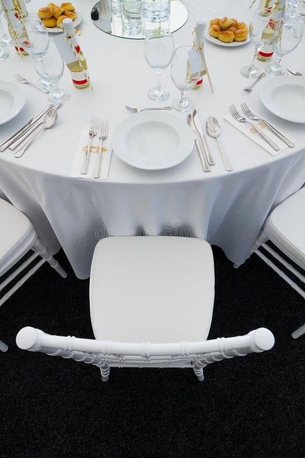 Fancy Table Set for a Wedding Dinner Stock Photo - Image of fork ...