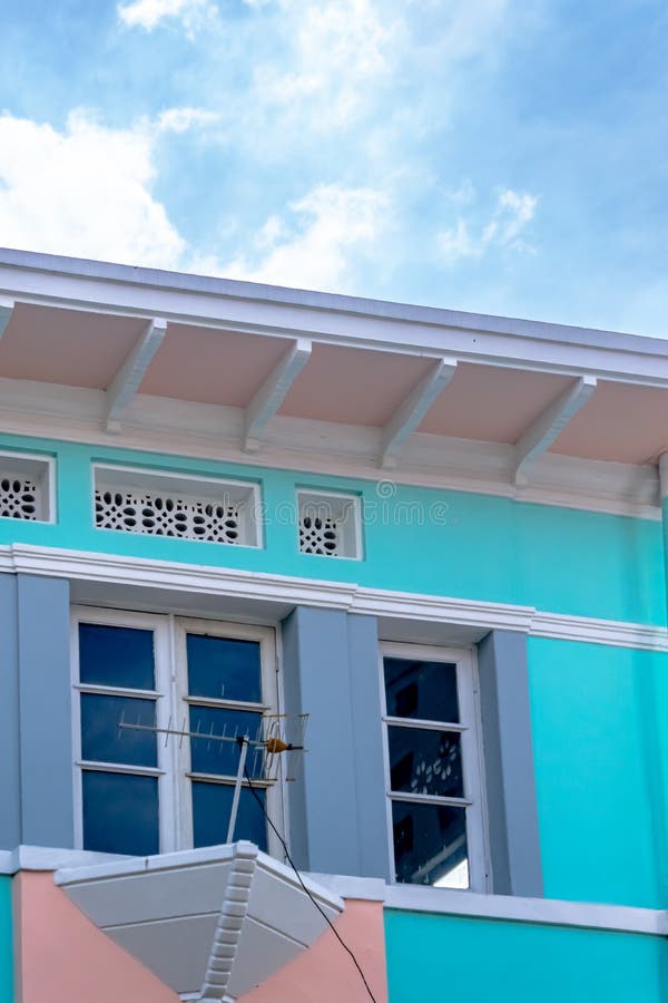 Fancy Tosca Blue from Old Vintage Building from the Colonial ...