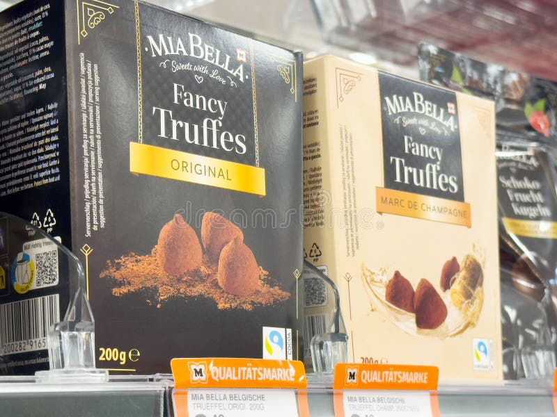 Fancy Truffles on Display in Supermarket Aisle with Quality ...