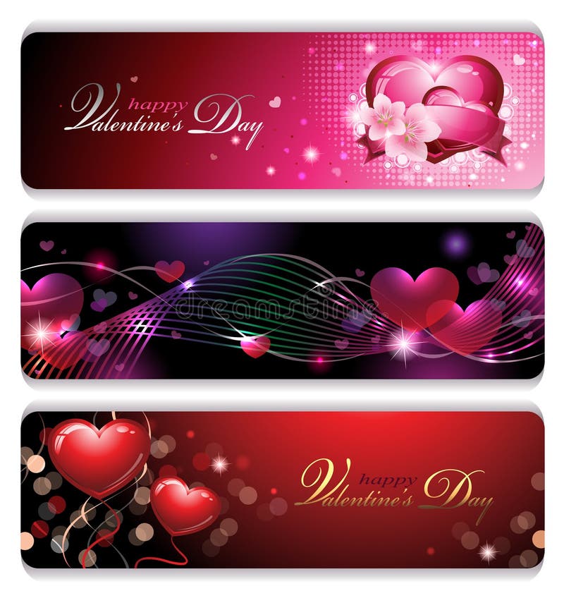 Valentine s Banners stock vector. Illustration of modern - 17311407